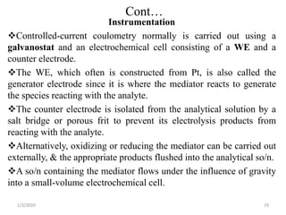 Coulometry and Electrogravimetry | PPTX