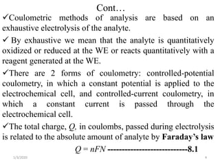 Coulometry and Electrogravimetry | PPTX