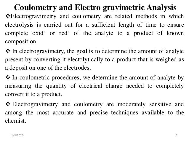 Coulometry and Electrogravimetry