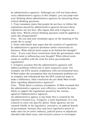 Chapter Eighteen The Law of Administrative AgenciesIntroduction to.docx