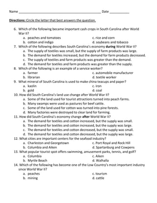 Chapter 11 Social Studies Quiz Review | PDF
