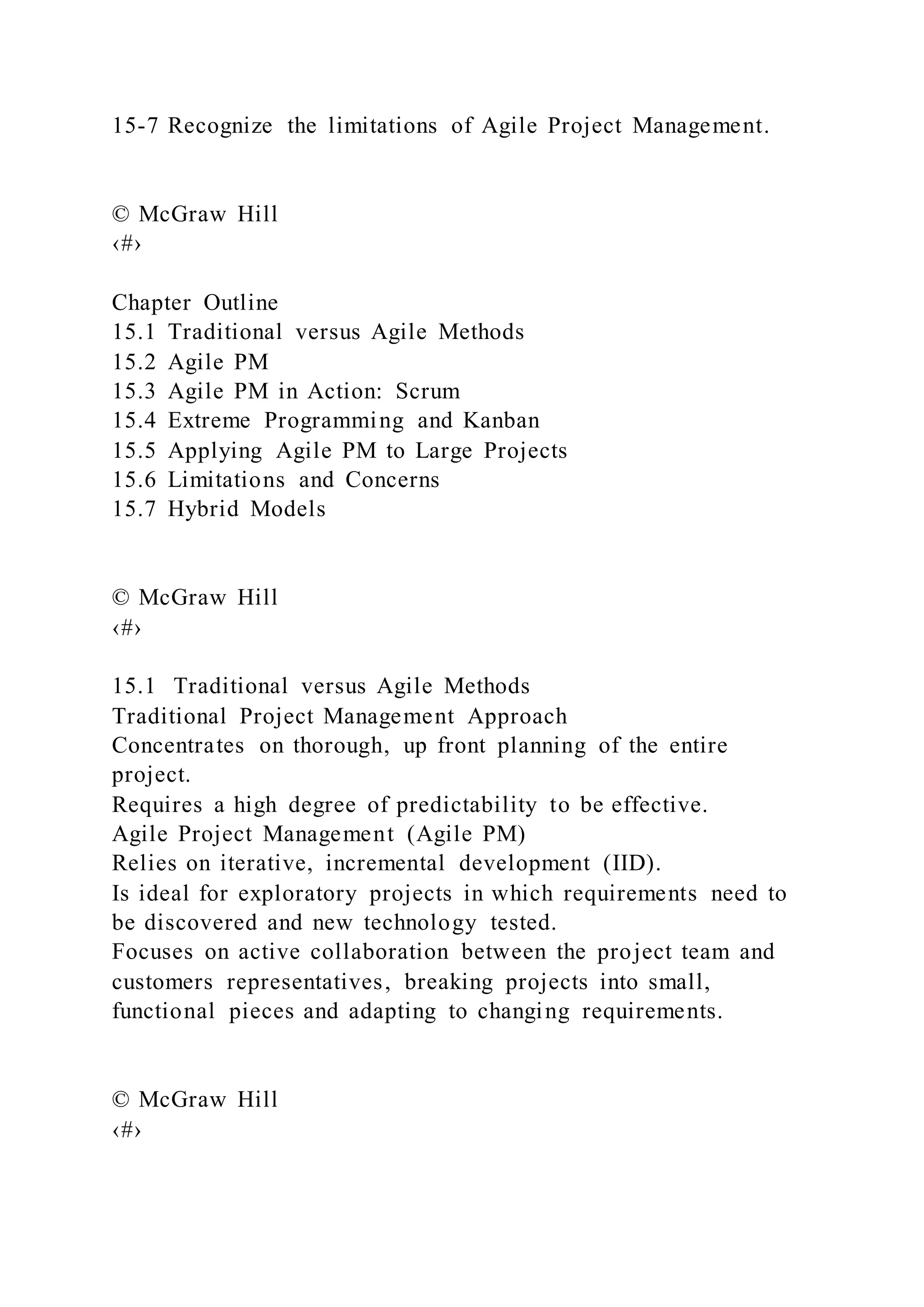 Chapter FifteenAgile Project Management© 2021 McGraw Hill. | DOCX