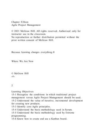 Chapter FifteenAgile Project Management© 2021 McGraw Hill. | PDF