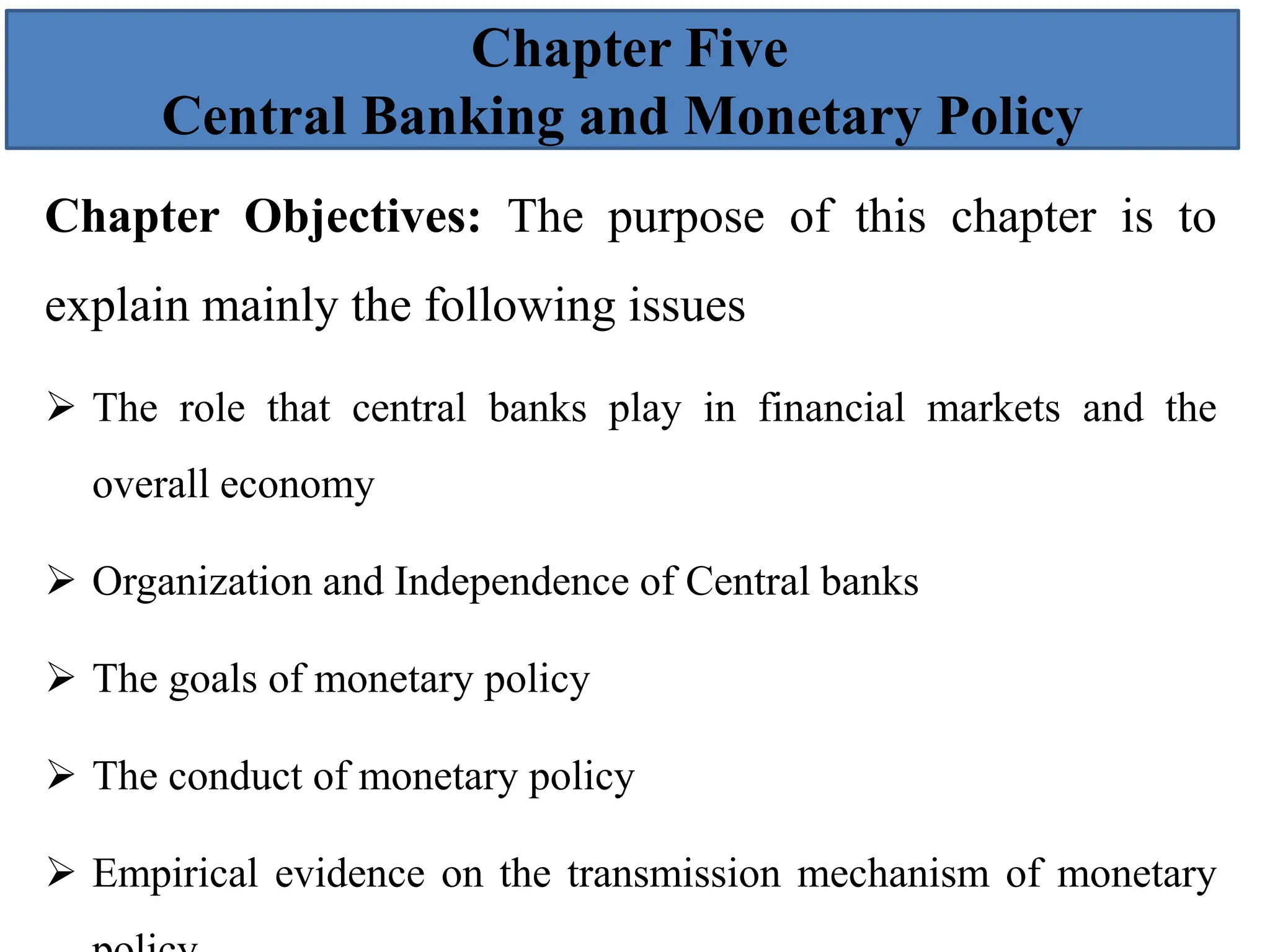 Monetary Economics for financial market : Chapter Five.pptx