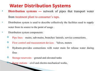 Chapter five.pptx water distribution system | PPTX