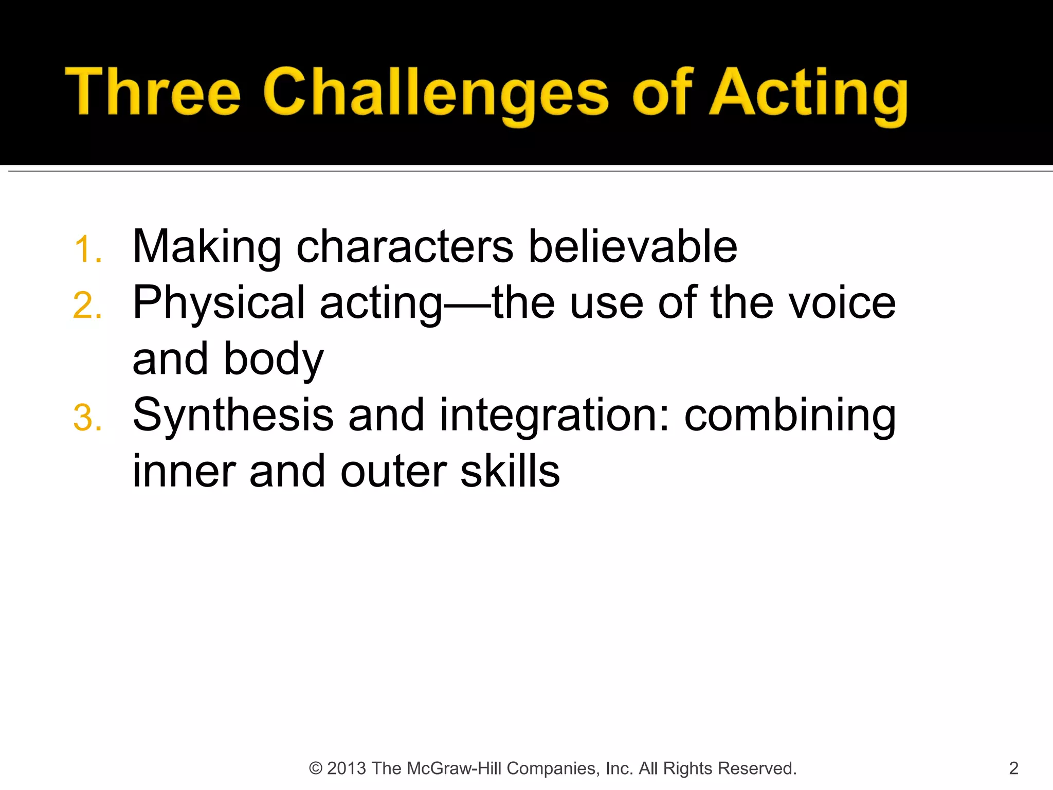 Chapter five acting for the stage power point | PPT