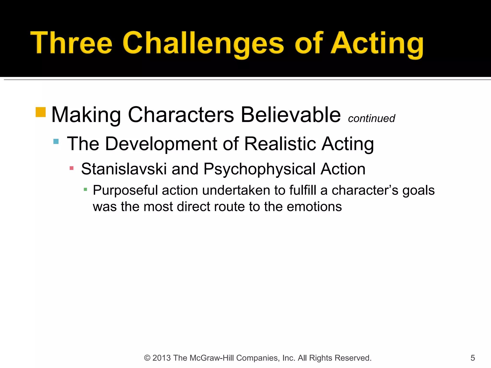Chapter five acting for the stage power point | PPT