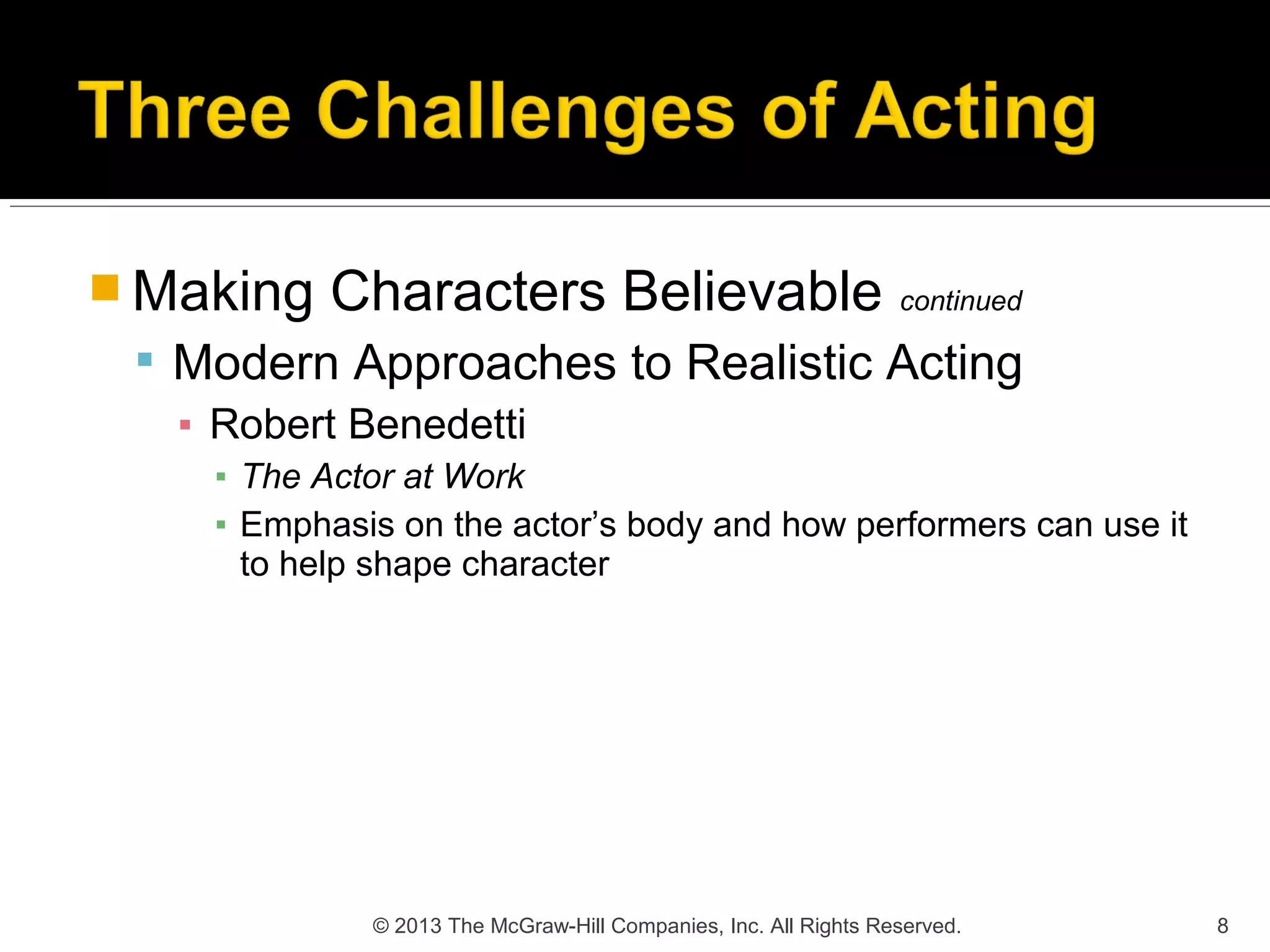 Chapter five acting for the stage power point | PPT