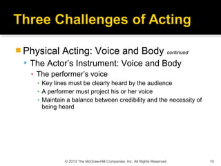 Chapter five acting for the stage power point | PPT