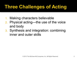 Chapter five acting for the stage power point | PPT