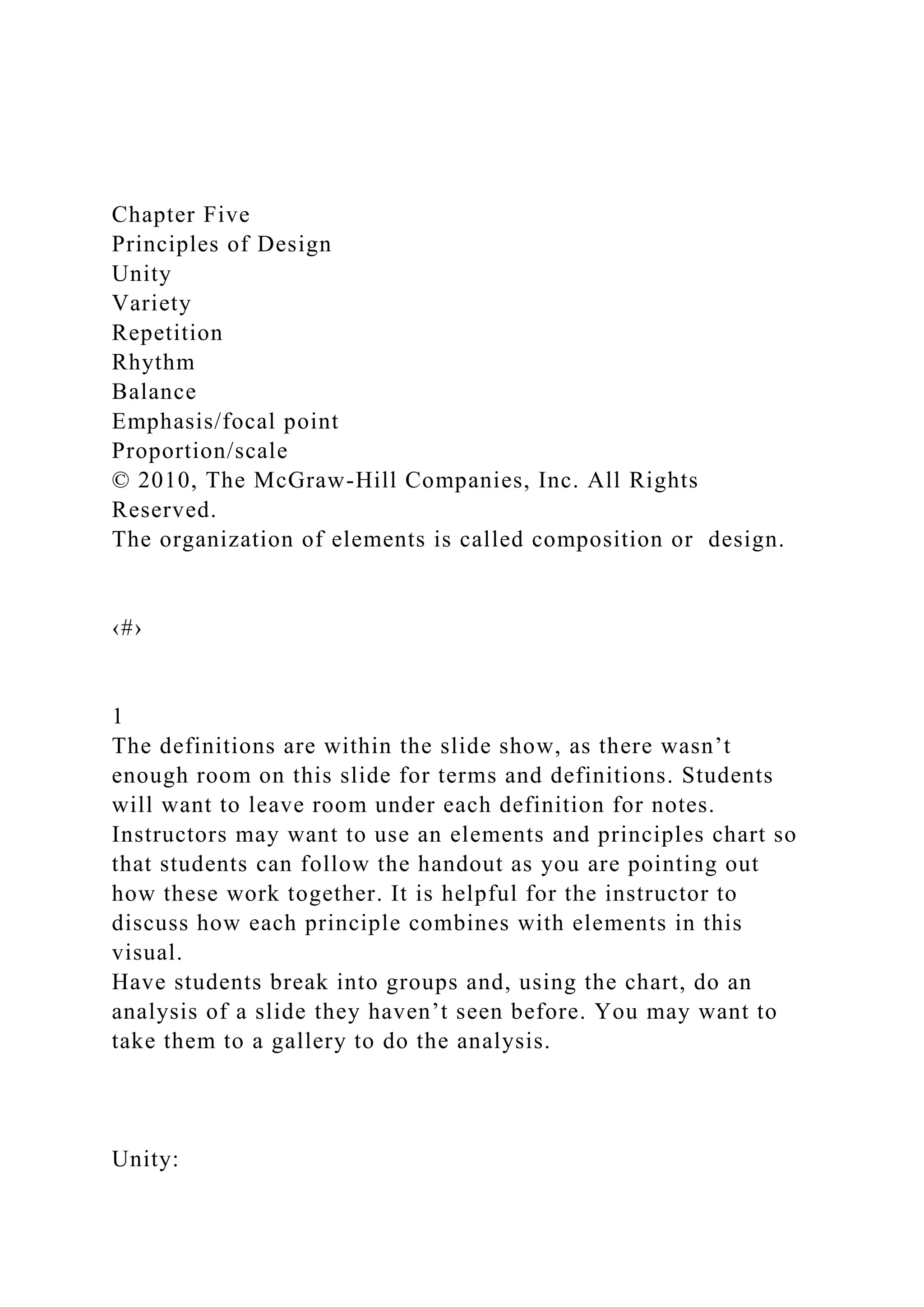 Chapter Five Principles of DesignUnityVariety Repetition.docx