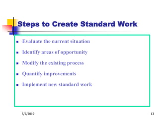 LEAN STANDARDIZED WORK TOOL | PDF
