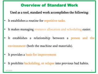 LEAN STANDARDIZED WORK TOOL | PDF