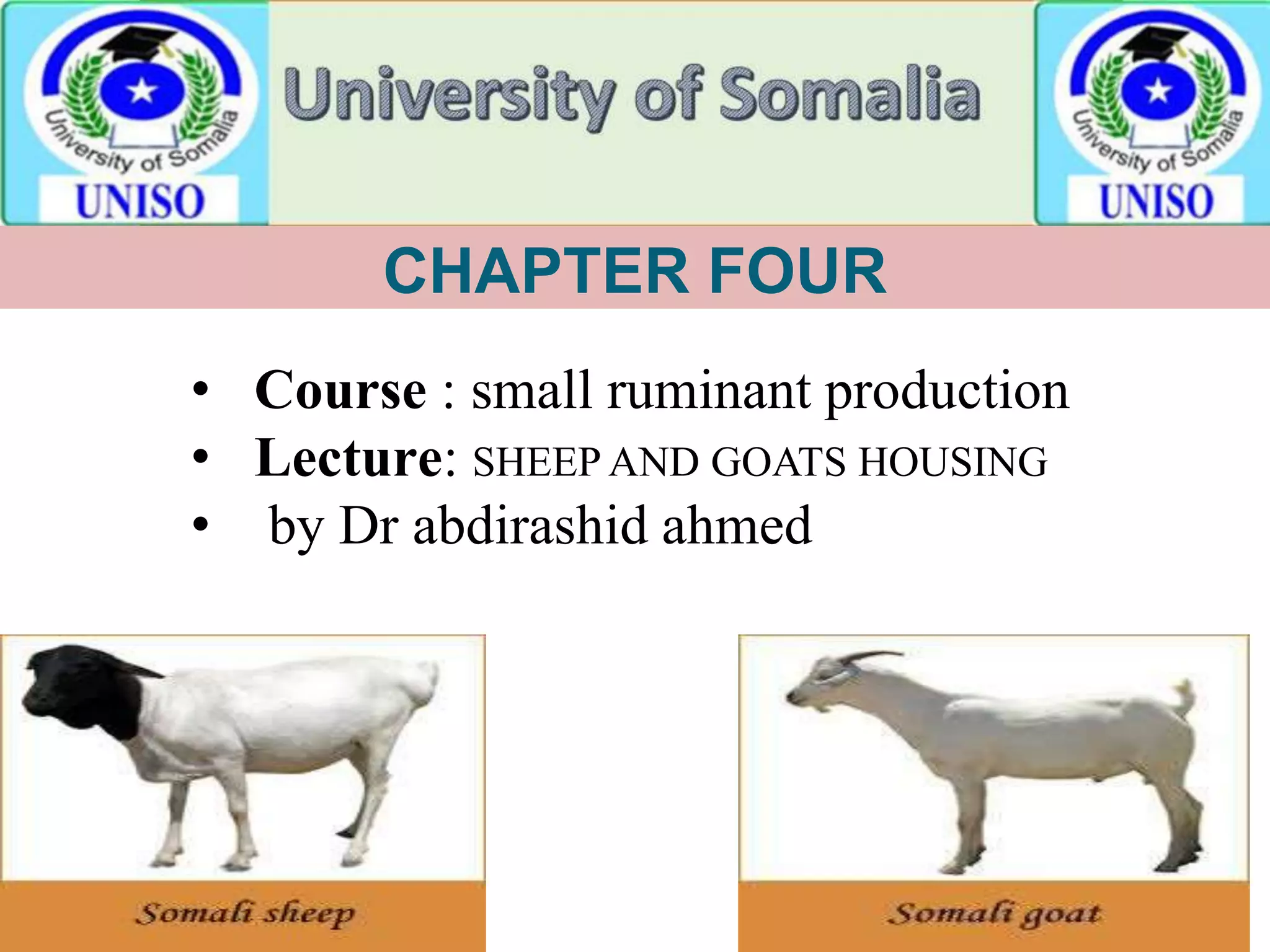 unit 4 sheep and goat housing | PPTX