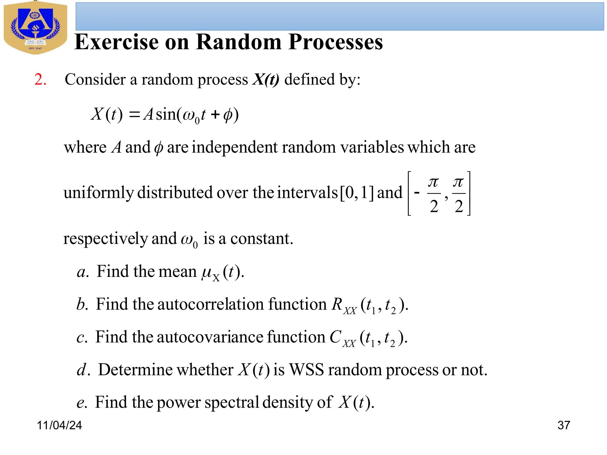 probability Chapter Four-Random_Processes.ppt