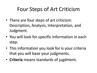 Chapter Four Art Criticism | PPTX