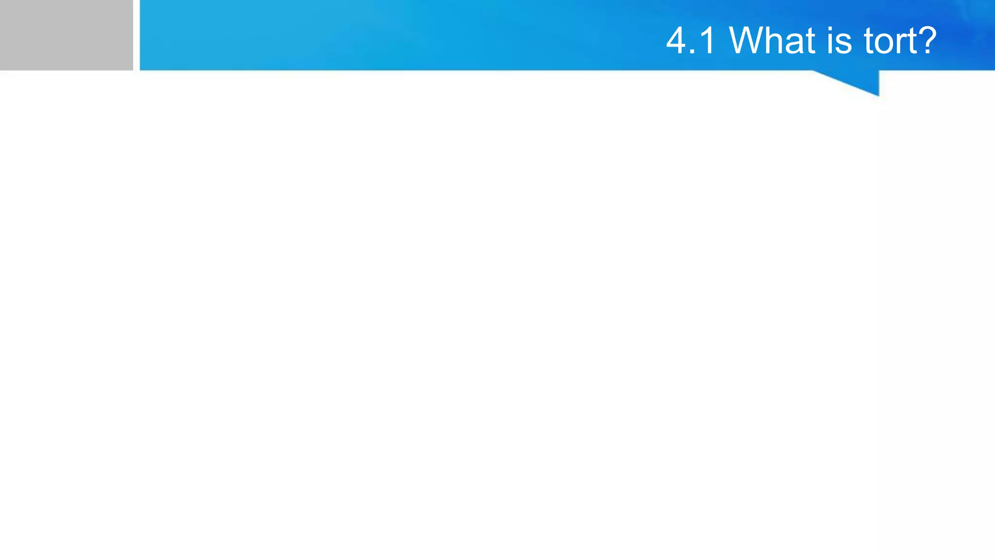 CHAPTER FOUR law of tort.pptx | Law
