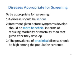Epidemiology Chapter Four Screening.pptx