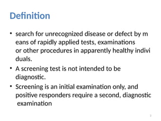Epidemiology Chapter Four Screening.pptx