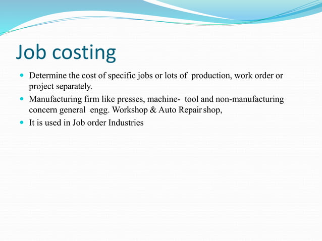 Contract and Job costing | PPT