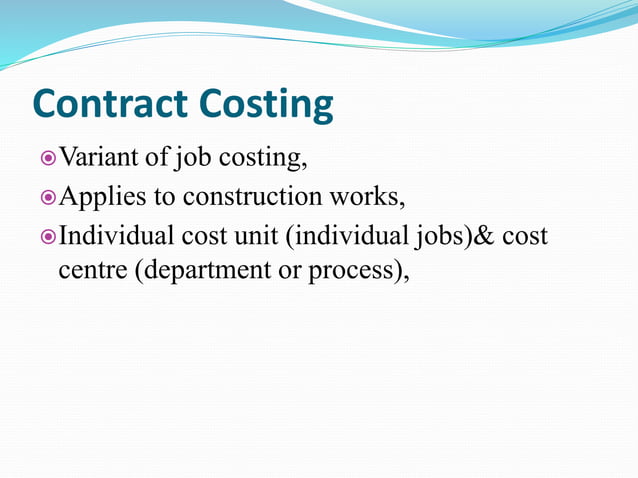 Contract and Job costing | PPT