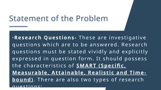 The Problem and Its Background Research | PPTX