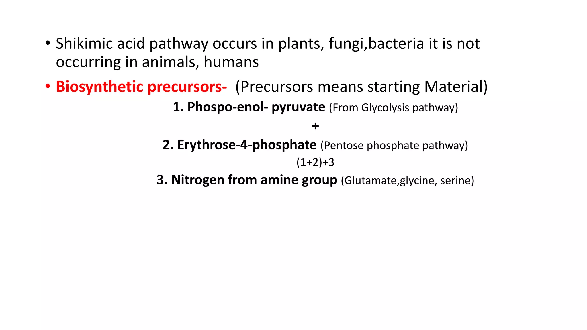 Chapter i, 2nd point, shikimic acid pathway | PPTX