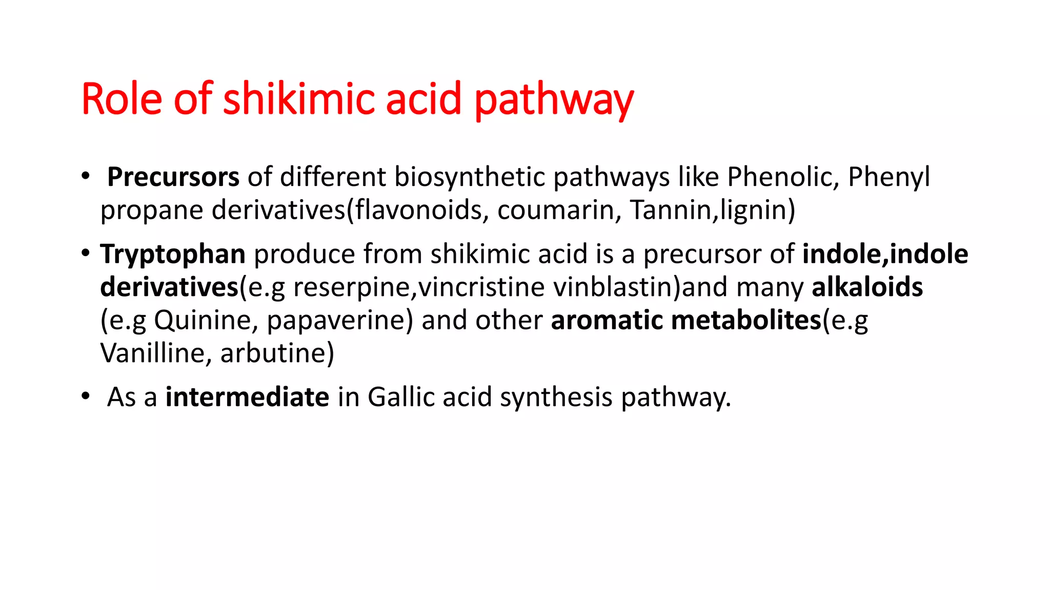 Chapter i, 2nd point, shikimic acid pathway | PPTX
