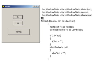 Chapter ii c#(building a user interface) | PPT