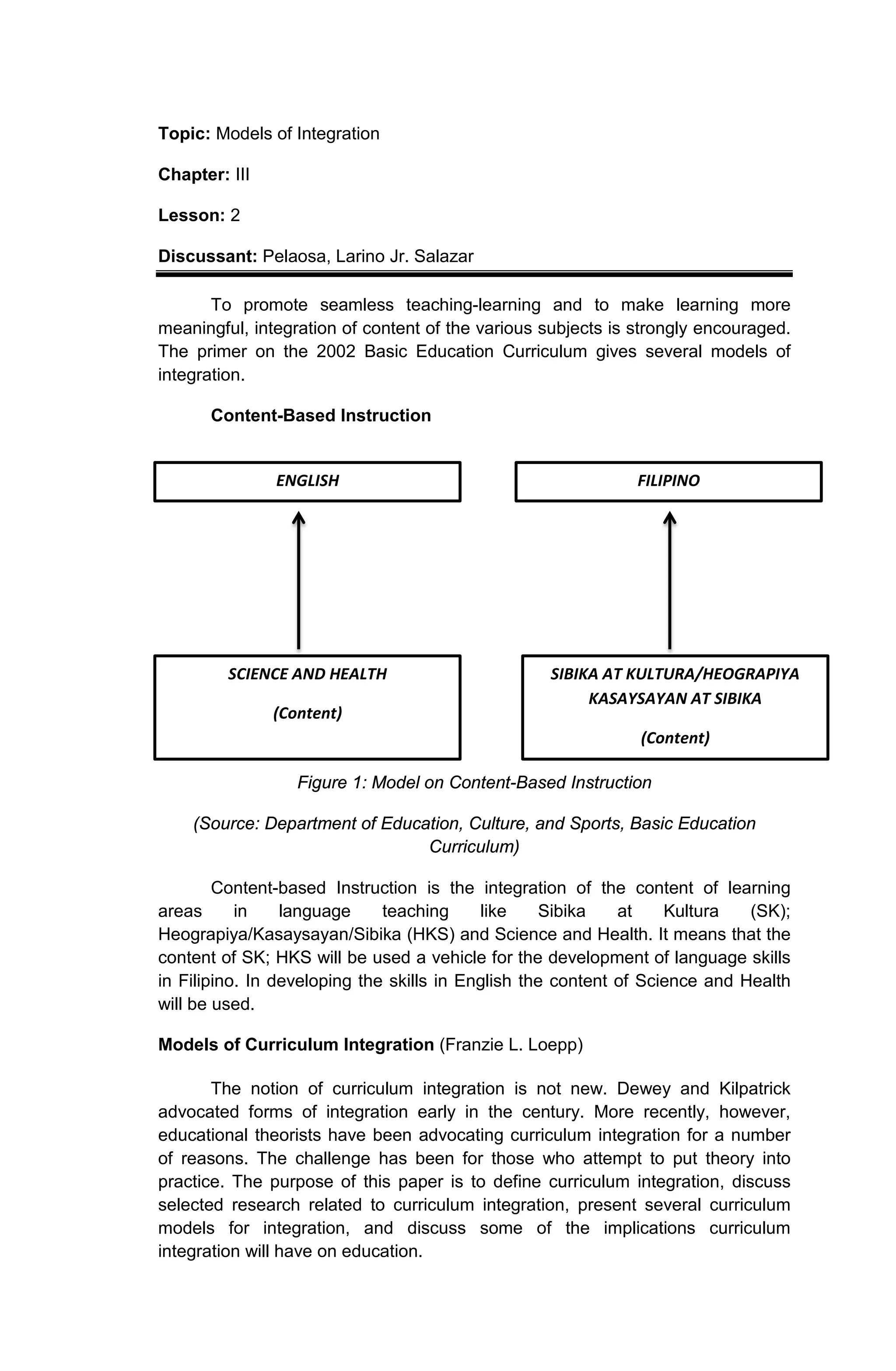 Models of Integration | PDF