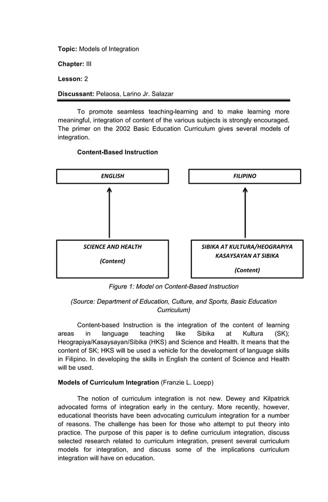 Models of Integration | PDF | Educational Assessment | Education