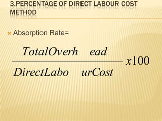 Absorption Of Overheads-B.V.Raghunandan | PPTX