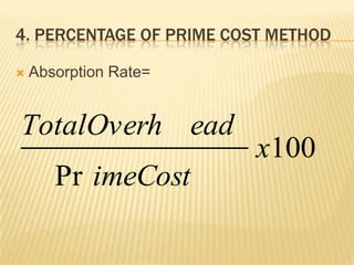 Absorption Of Overheads-B.V.Raghunandan | PPTX