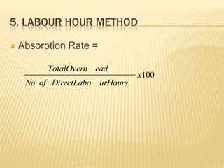 Absorption Of Overheads-B.V.Raghunandan | PPTX