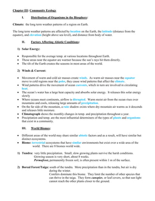 Chapter 3 - Community ecology | PDF