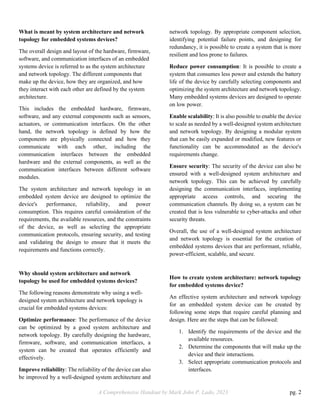 Optimizing Embedded System Device Communication with Network Topology Design | PDF | Operating ...