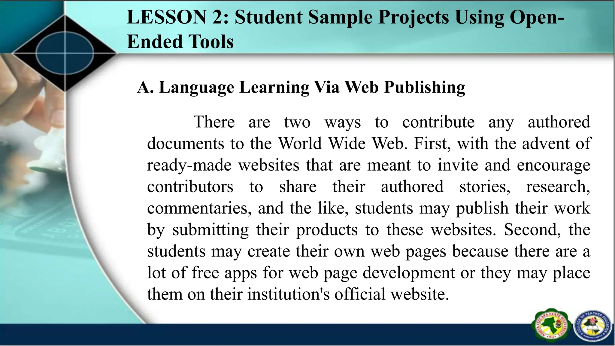 Chapter III- USING OPEN-ENDED TOOLS IN FACILITATING LANGUAGE LEARNING.pptx | Computer Software ...