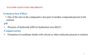 Solubility and precipitation equilibrium .pptx