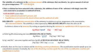 Solubility and precipitation equilibrium .pptx