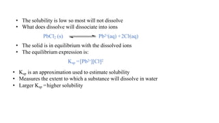 Solubility and precipitation equilibrium .pptx