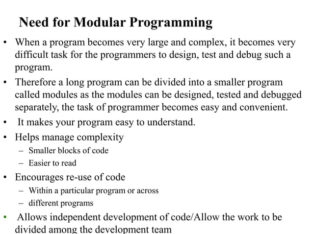 Chapter Introduction To Modular Programming Ppt