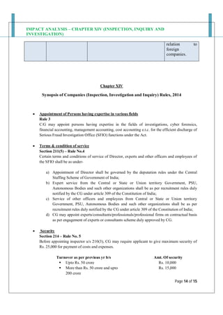 Inspection, Inquiry and Investigation Under Companies Act 2013 | PDF