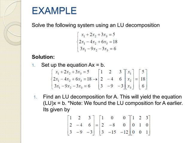 Chapter 4: Linear Algebraic Equations | PPTX
