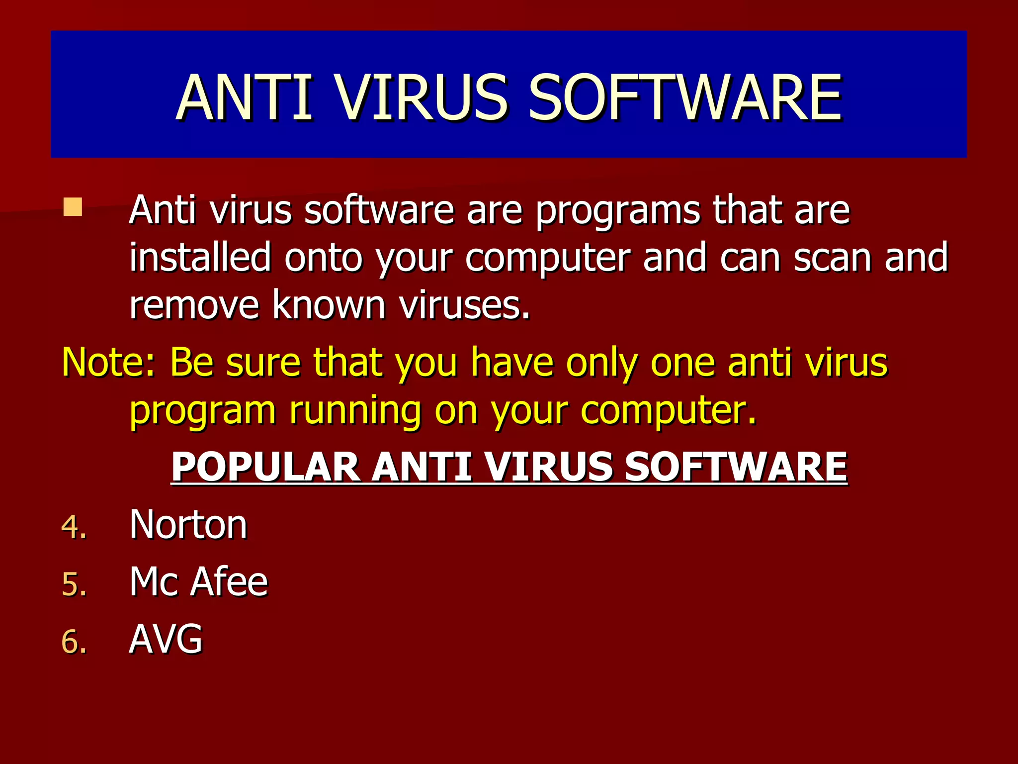 Chapter iv computer virus | PPT