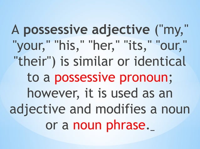 Adjective modifies a noun or a pronoun by description | PPT | Free Download