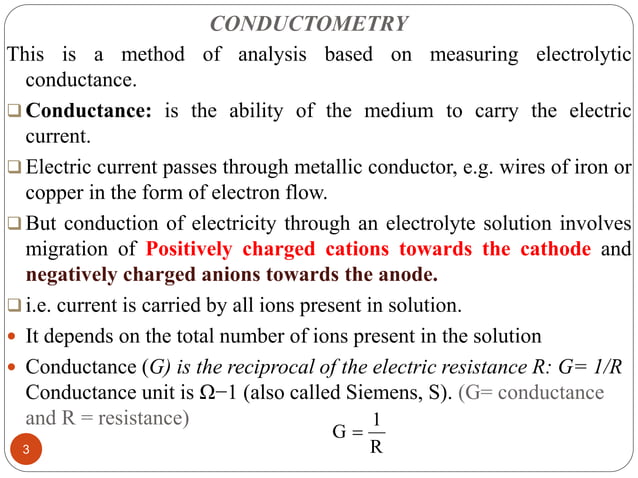 Conductometry | PPT | Chemistry | Science
