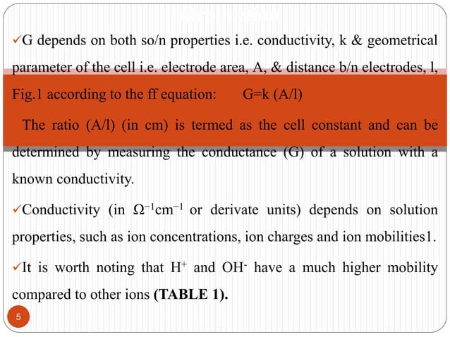 Conductometry | PPT | Chemistry | Science