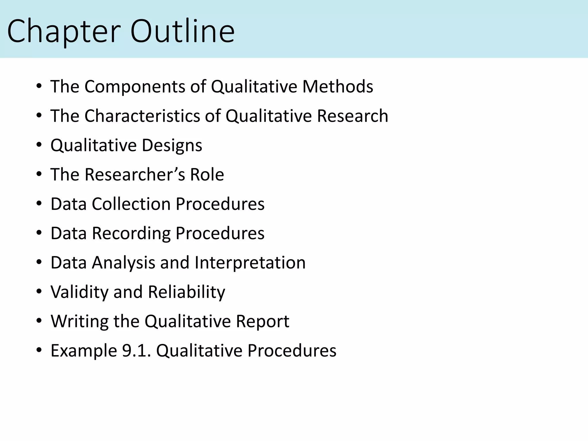 Chapter Nine Qualitative Methods | PPTX
