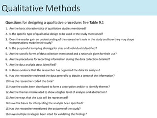 Chapter Nine Qualitative Methods | PPTX