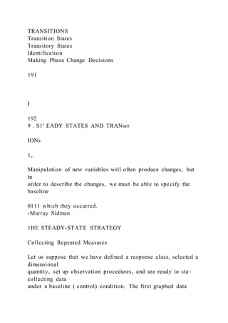 CHAPTER NINE Steady States and Transitions THE STEADY- | DOCX